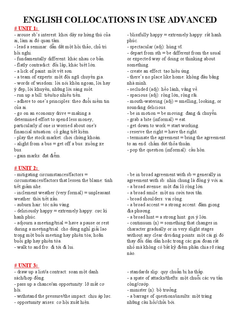 English Collocations in Use Advanced | PDF