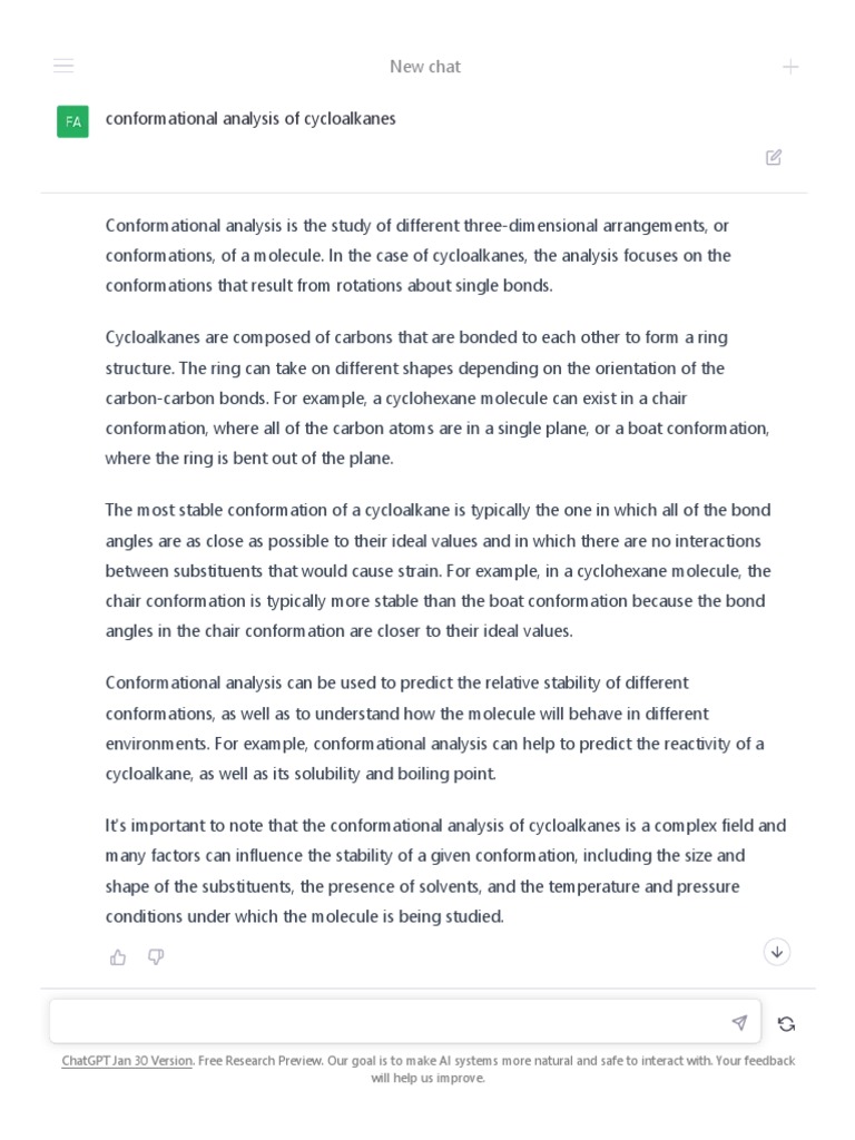 Cycloalkanes Conformational Analysis | PDF