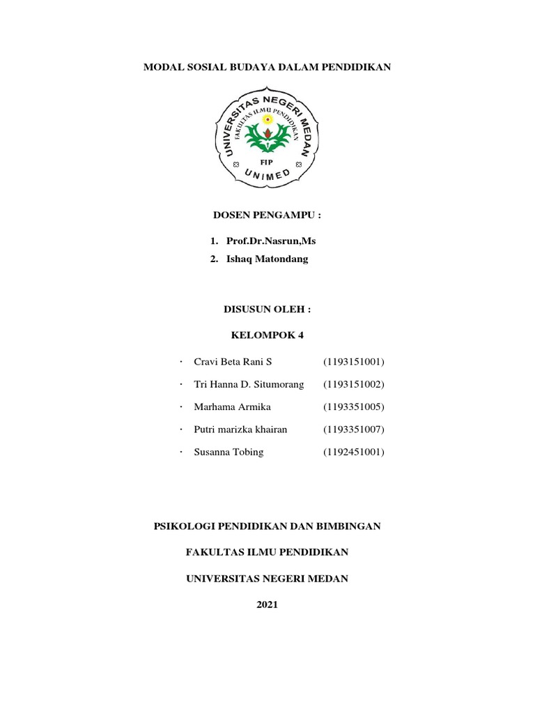 Kel 4 - Modal Sosial Budaya Dalam Pendidikan | PDF