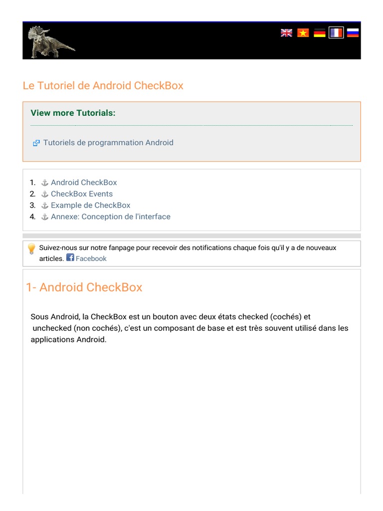 Le Tutoriel de Android CheckBox - 1633657954037 | PDF | Informatique ...
