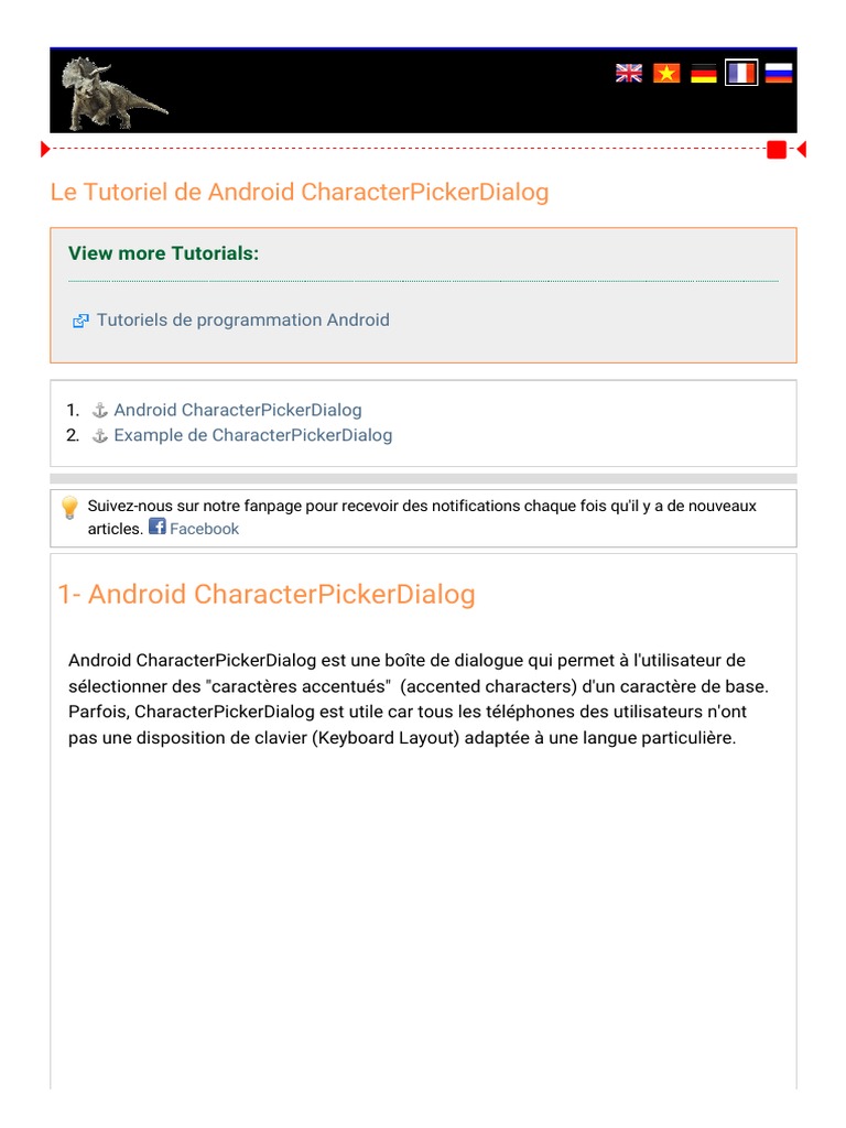 Le Tutoriel de Android CharacterPickerDialog - 1633658504156 | PDF ...