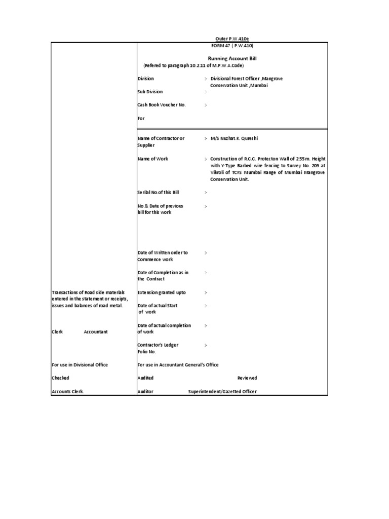 Vikroli Compound Wall 1ST 183M Bill. | PDF | Concrete | Foundation (Engineering)
