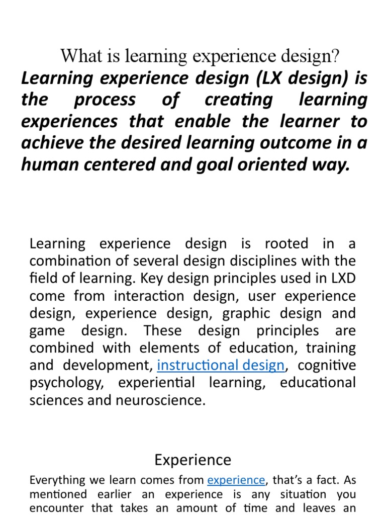 What Is Learning Experience Design | PDF | Learning | Experience
