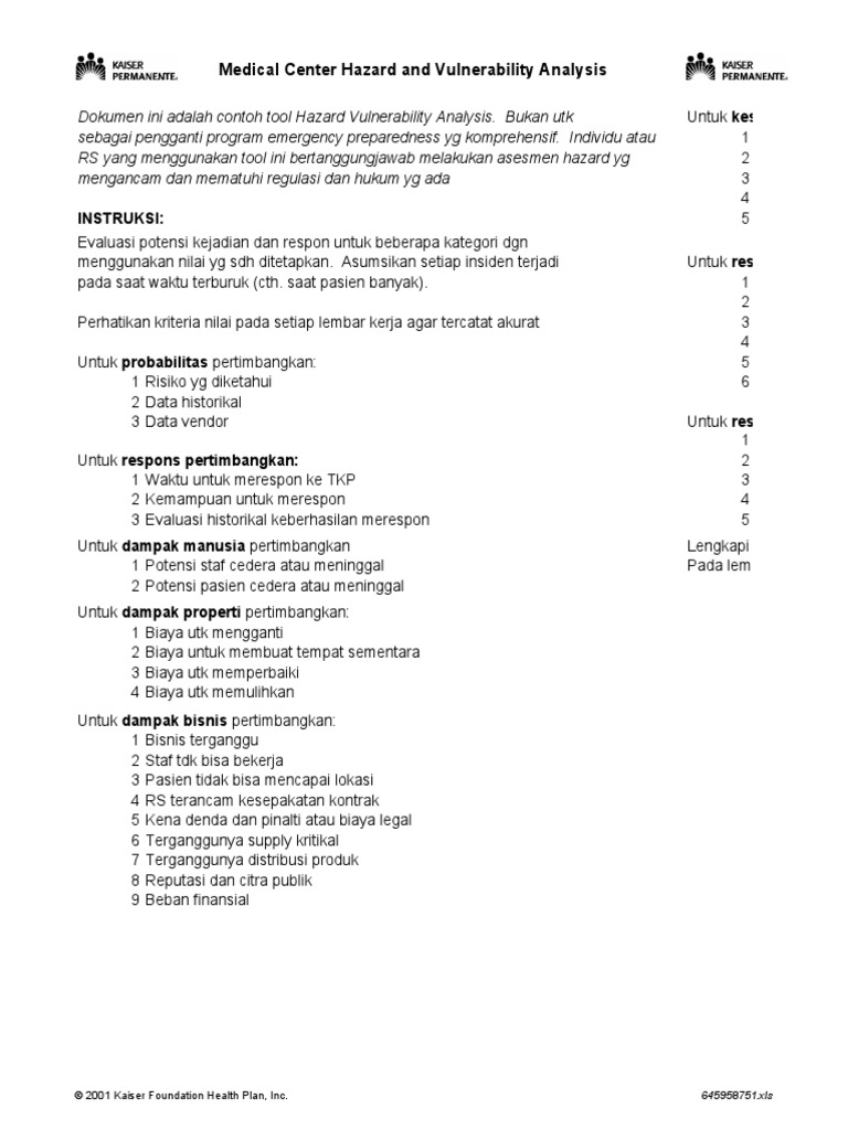 6a. Hazard Vulnerability Analysis (HVA) - Exercise | PDF