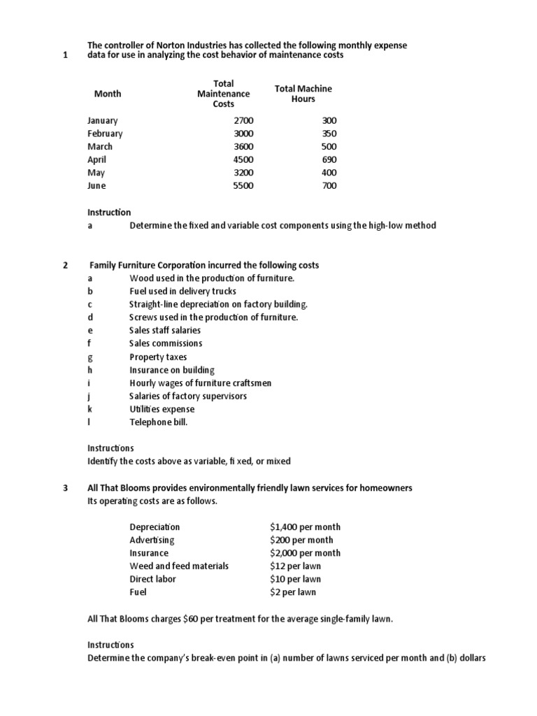 Lat Soal CVP | PDF | Depreciation | Cost