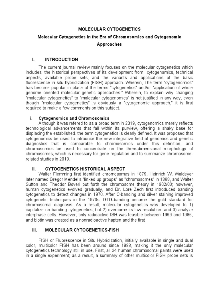 Molecular Cytogenics | PDF | Fluorescence In Situ Hybridization ...