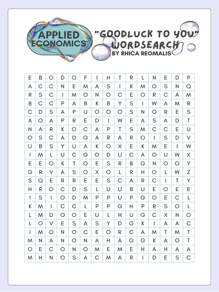Economics Word Search | PDF | Goods | Resource