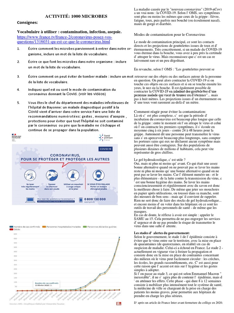 SVT - Activité | PDF | Hygiène des mains | Grippe