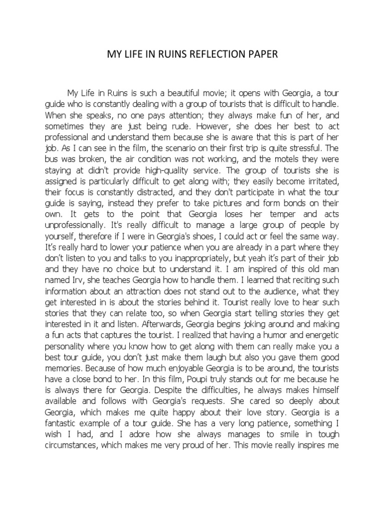 My Life in Ruins Reflection Paper | PDF