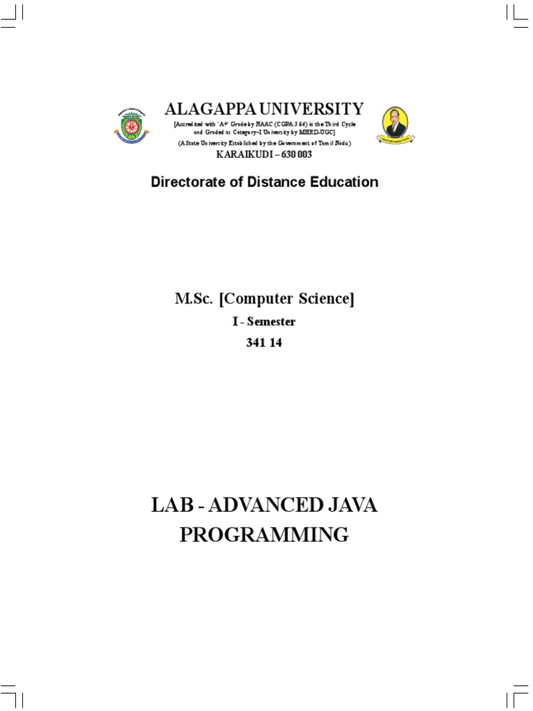 PG - M.Sc. - Computer Science - 341 14 - Lab Advanced Java Programming ...