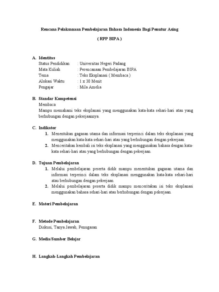 RPP Bipa | PDF