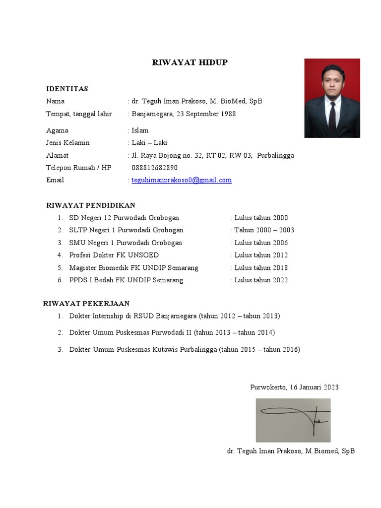 Daftar Riwayat Hidup | PDF | Kesehatan Holistik