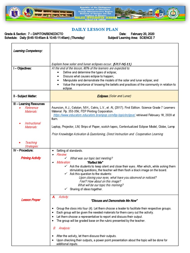 SCIENCE 7 DLP For Class Observation (4th Quarter) | PDF