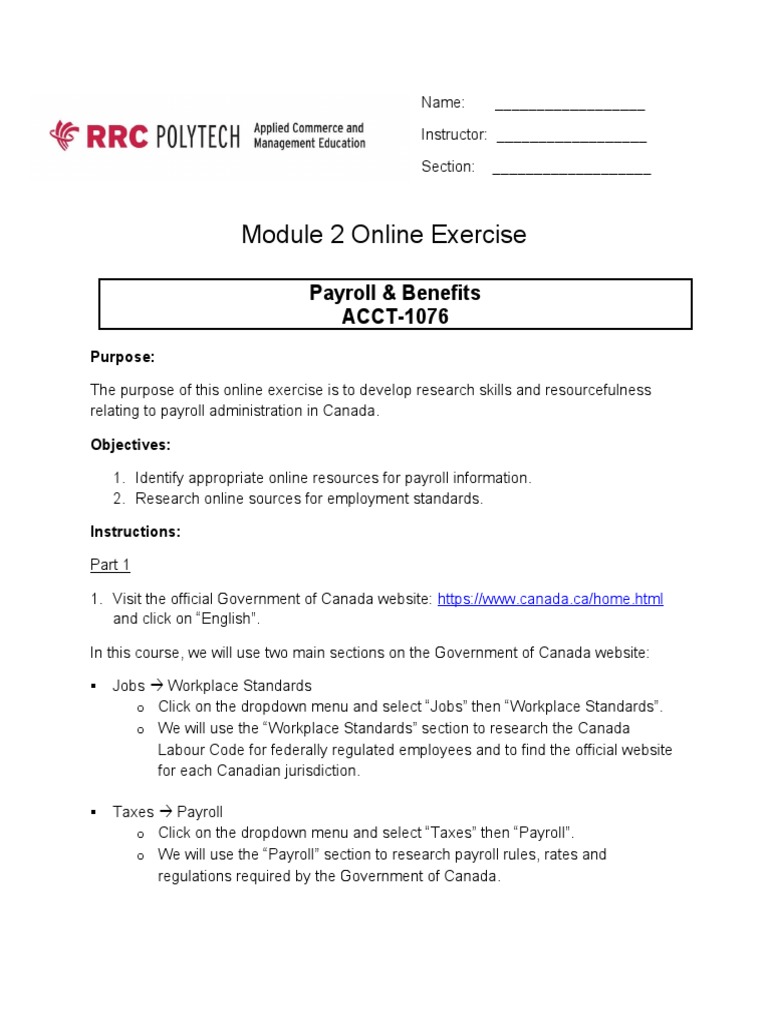 Module 2 - Online Exercise | PDF | Payroll Tax | Employment