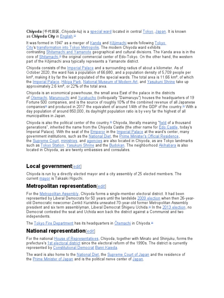 Chiyoda | PDF | Government | Japan