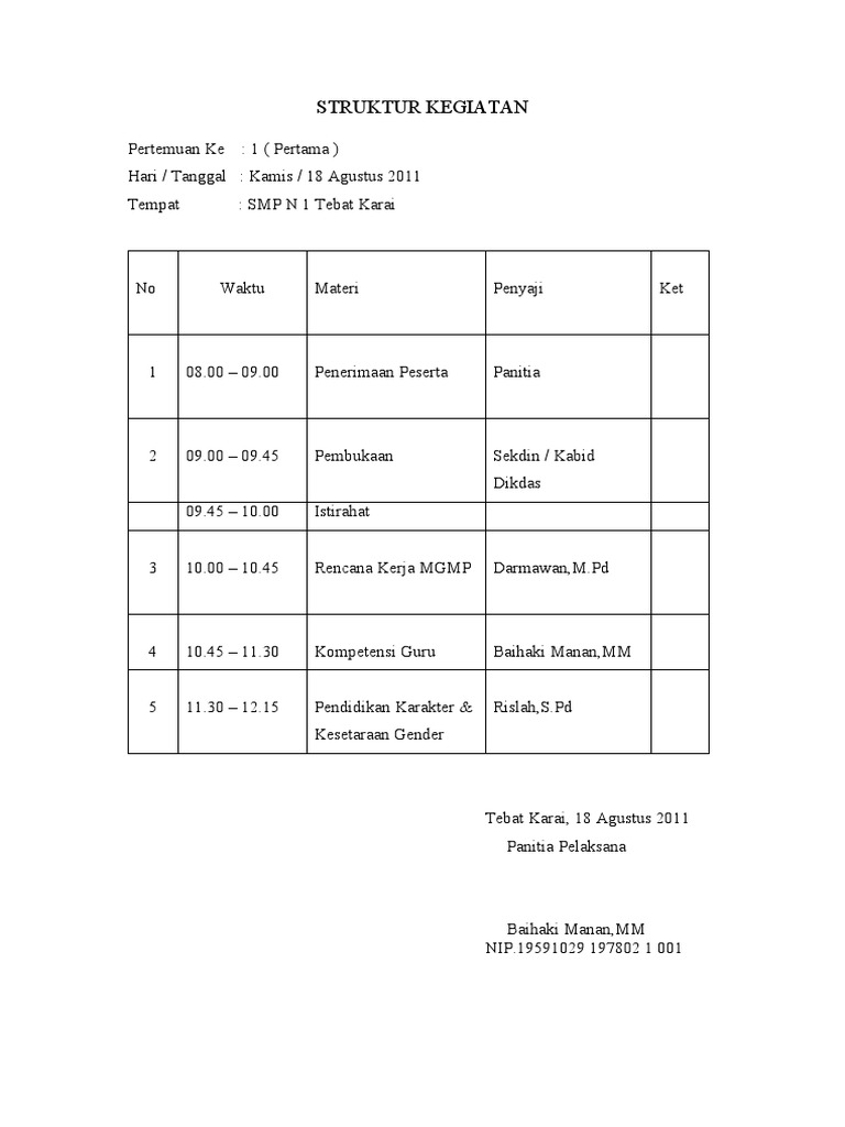 STRUKTUR KEGIATAN | PDF