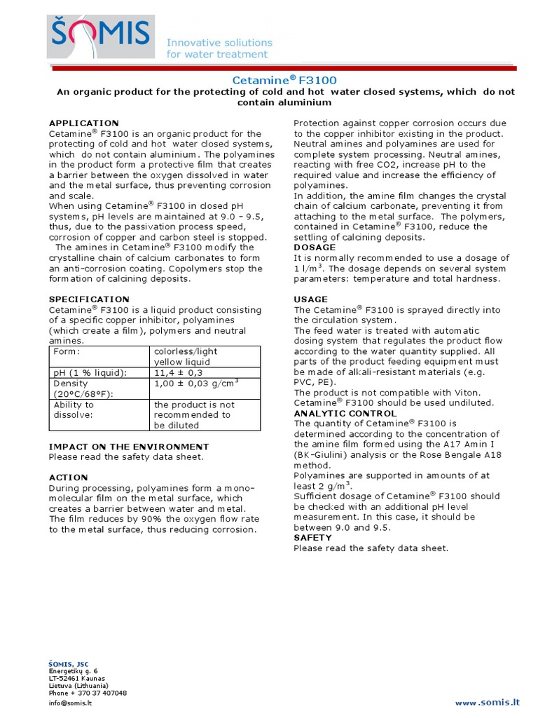 Cetamine f3100 en | PDF | Corrosion | Polymers