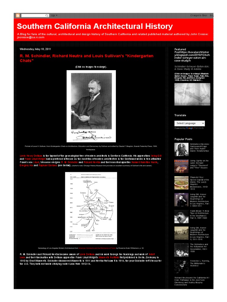 R M Schindler Richard Neutra and Louis S | PDF