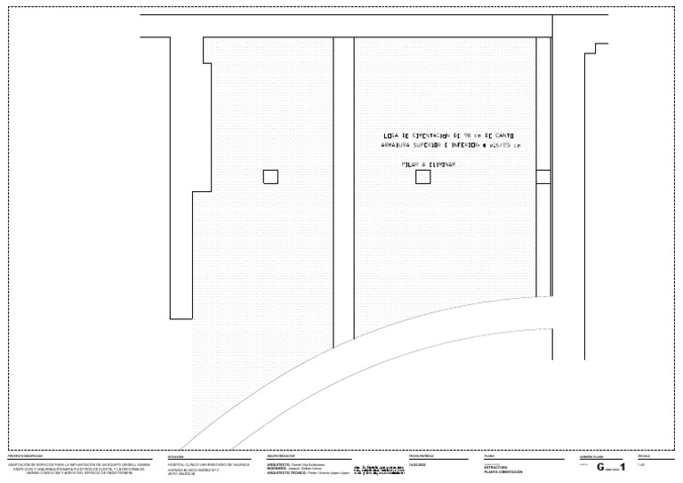 01 - PLANTA-04 - PLANO NUEVO GAMMA KNIFE 1 - ESTRUCTURA - PLANTA CIMENTACION - Firmado | PDF