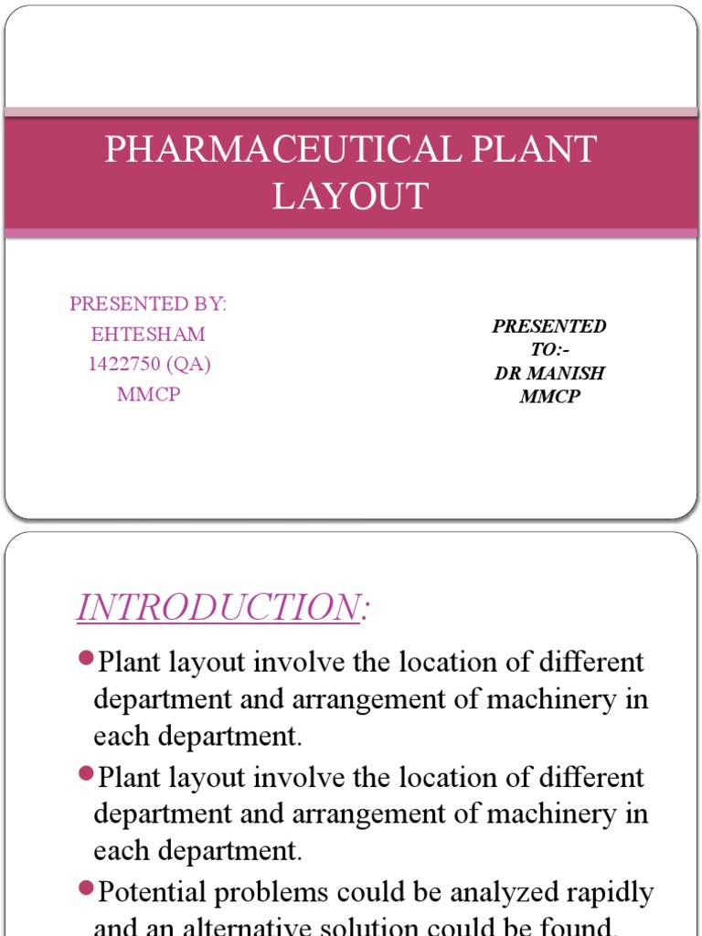 Pharmaceutical Plant Layout Ehtesham | PDF