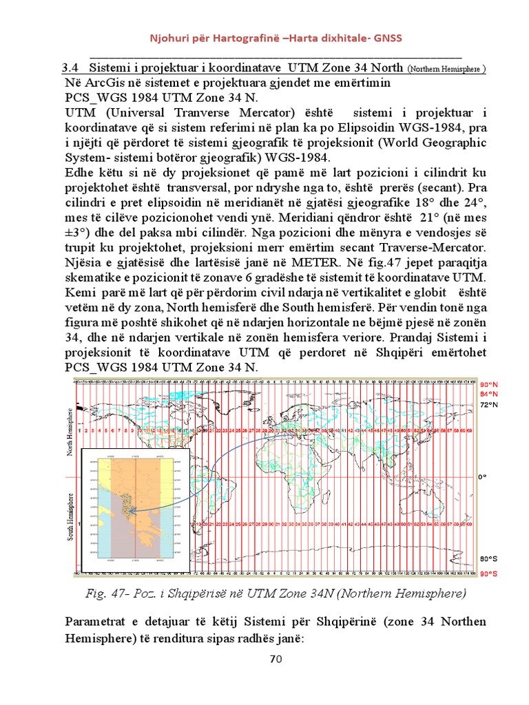 System Map Projection Albania UTM Zone 34 North | PDF