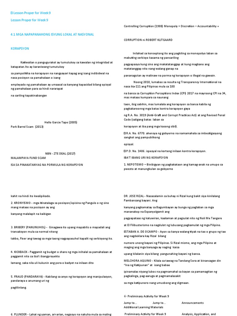 Lesson Proper For Week 9 | PDF