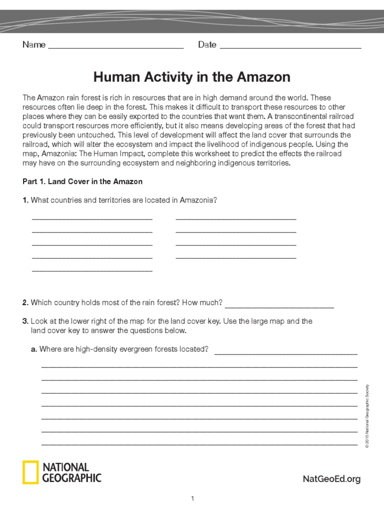 114 Human Activity Student Final | PDF | Amazon Rainforest | Habitat ...