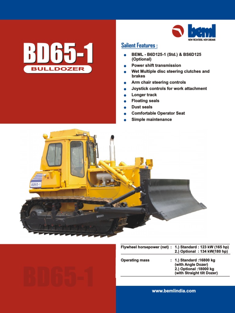 Beml Bd65!1!17100 KG Crawler Dozers | PDF | Clutch | Diesel Engine