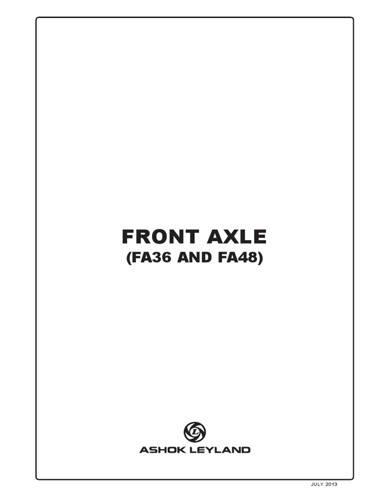 Front Axle - A48 and A36 - BOSS | PDF | Axle | Bearing (Mechanical)