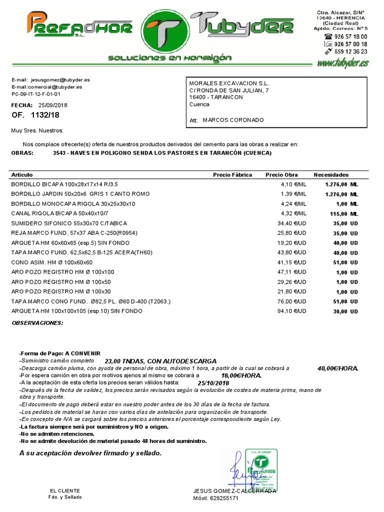 Tubyder | PDF | Factura | Documentos empresariales