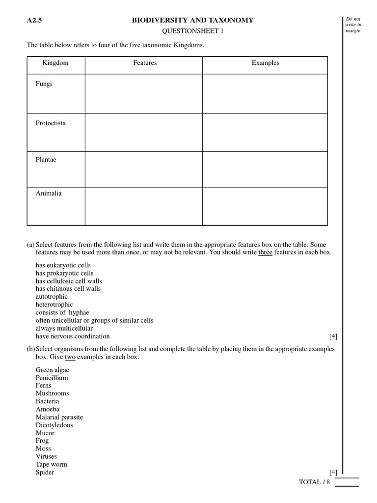 Biodiversity and Taxonomy | PDF | Cell (Biology) | Leaf