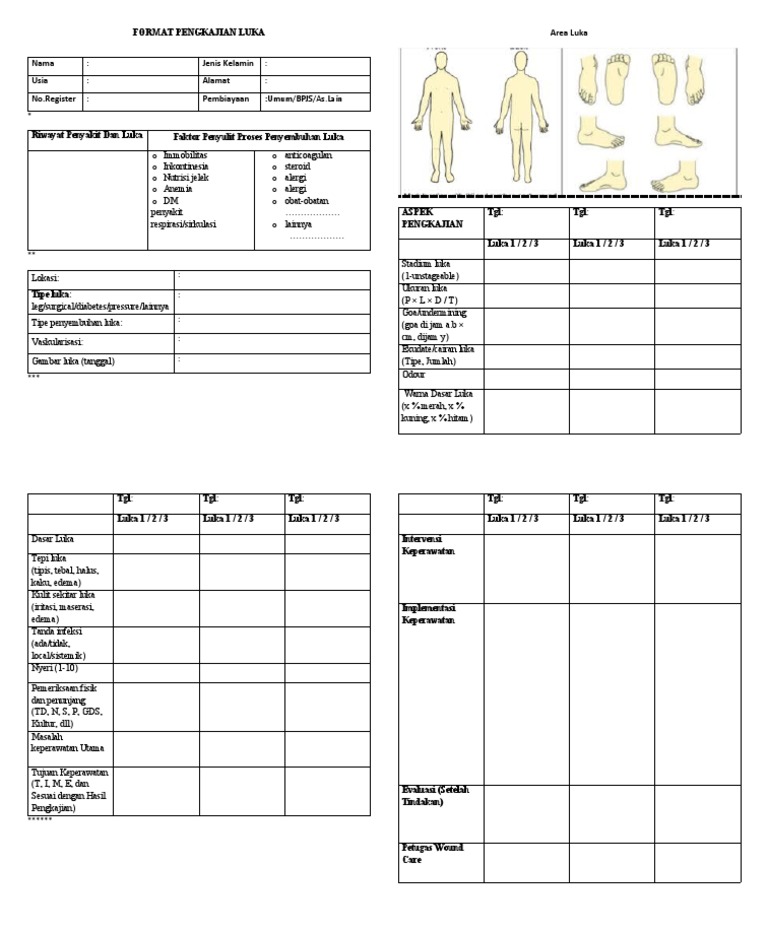 Format Pengkajian Luka Terbaru | PDF