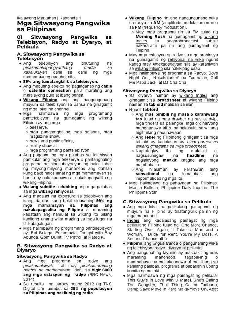 Q2 Komunikasyon Notes | PDF