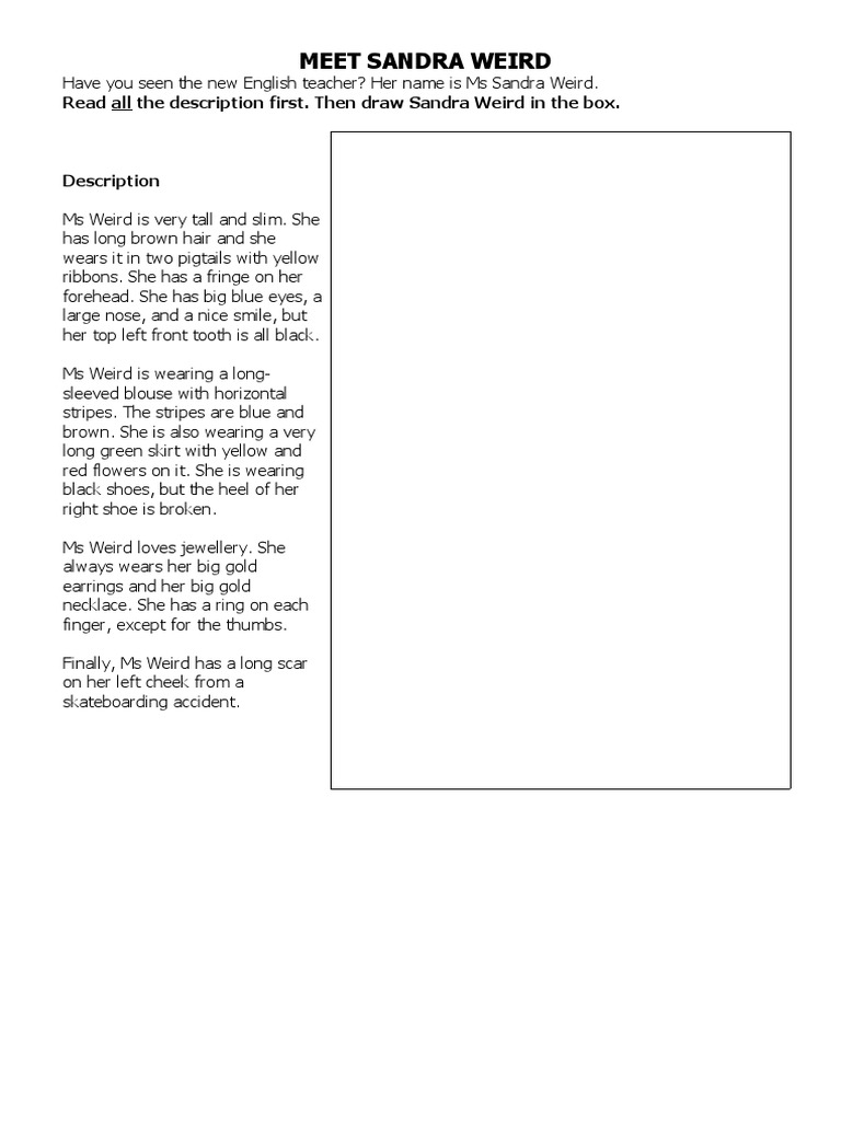 Draw Your New English Teacher | PDF