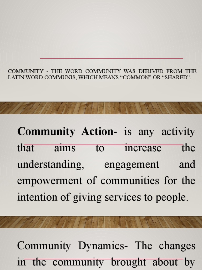 Community - The Word Community Was Derived From | PDF