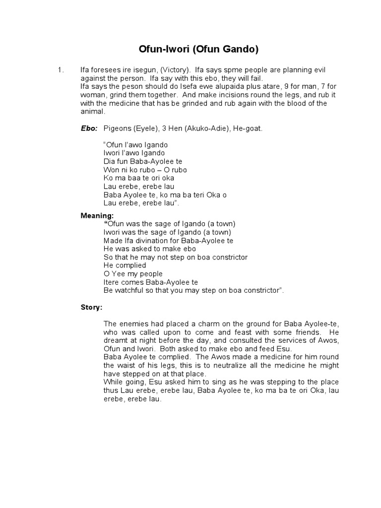 Protecting Secrets and Overcoming Evil Plans: Ifa Divination on ...