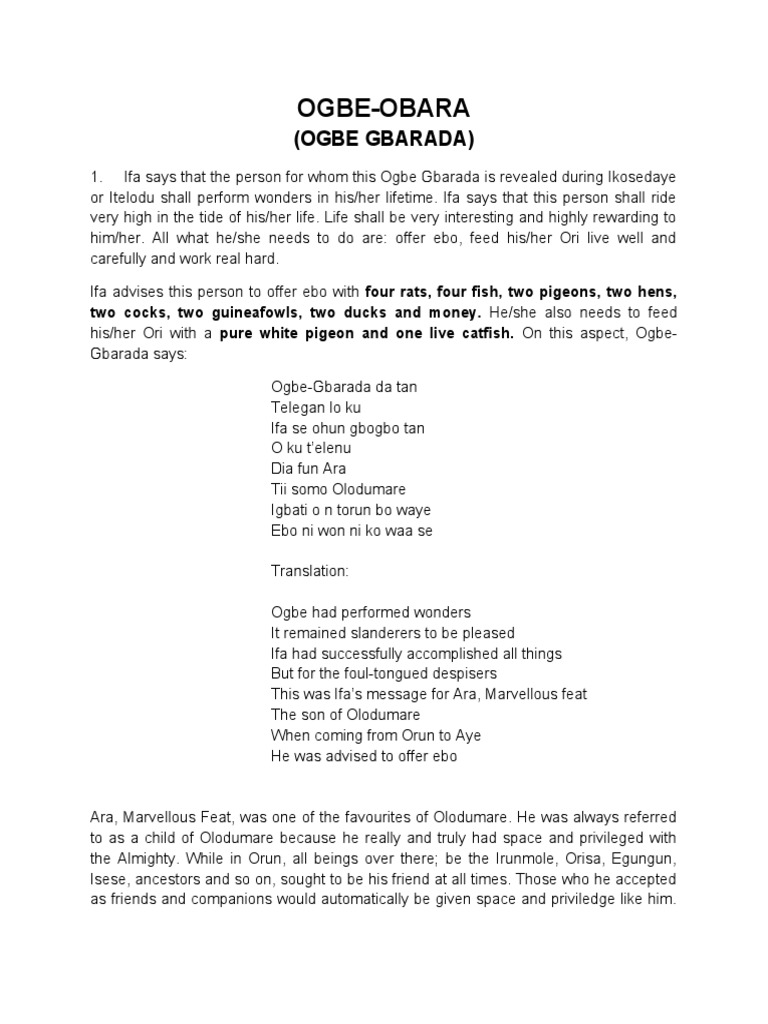 Ogbe Obara.. | PDF | Debt