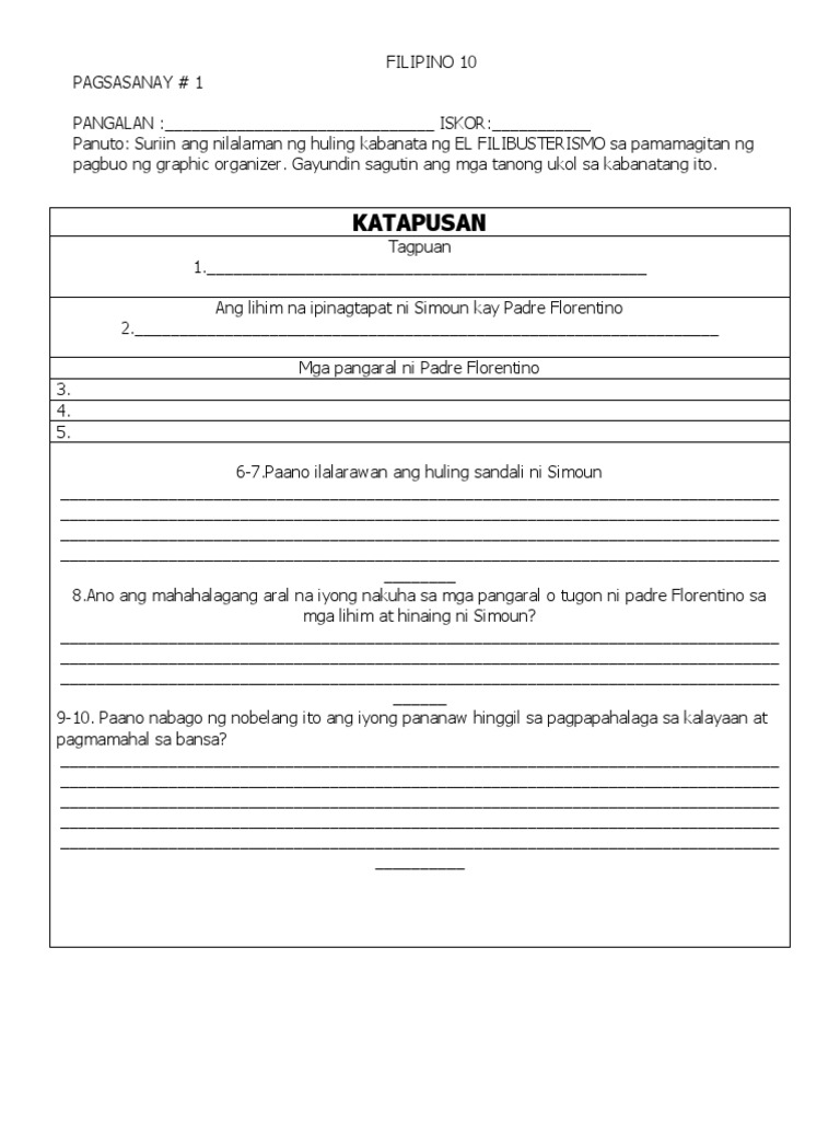 Pagsasanay Filipino 10 2ND Quarter | PDF