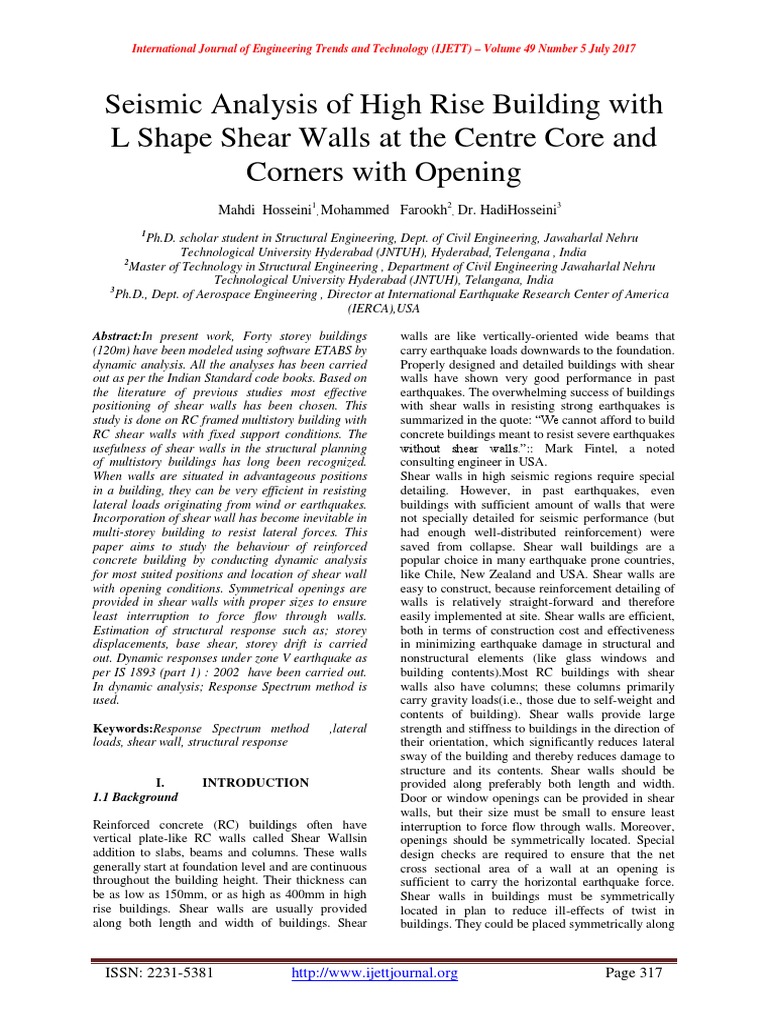 Shape Shear Walls at The Centre Core | PDF | Earthquake Engineering ...