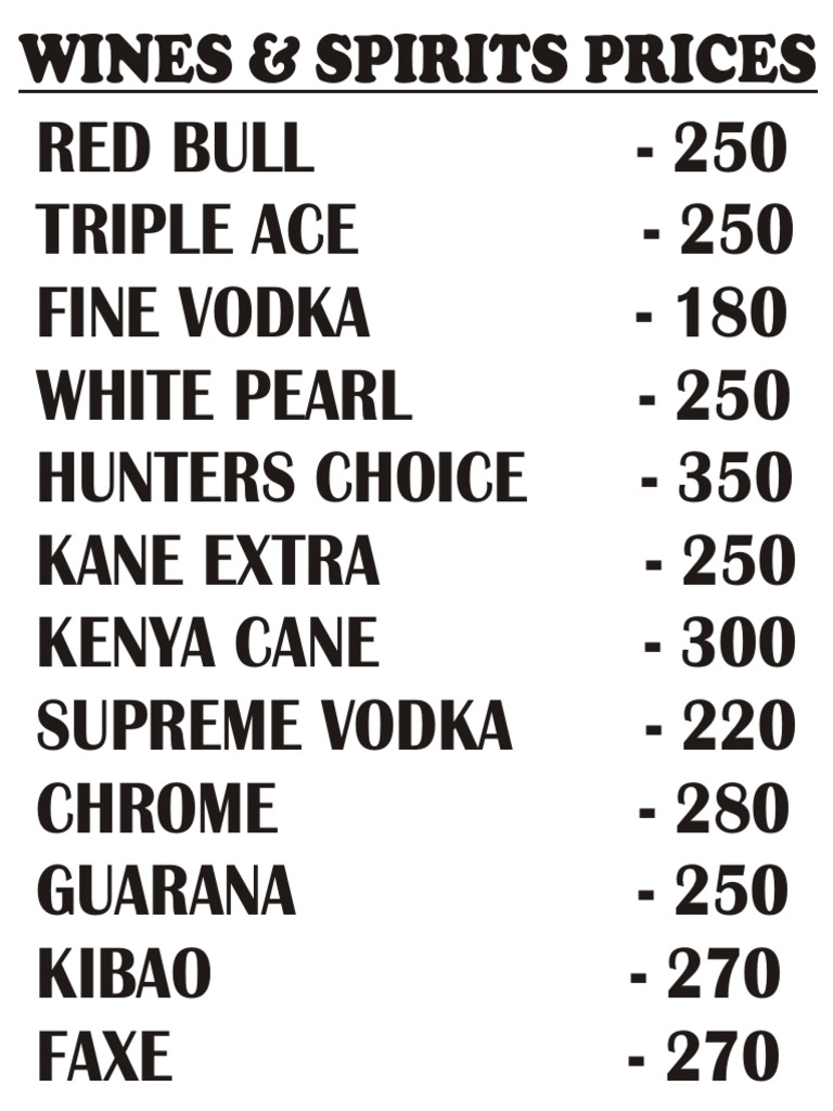 Wines & Spirits Prices | PDF