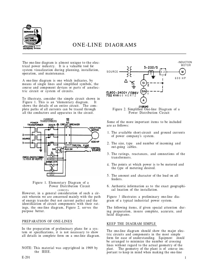 E-201 - One Line Electrical Diagrams | PDF | Transformer | Manufactured ...