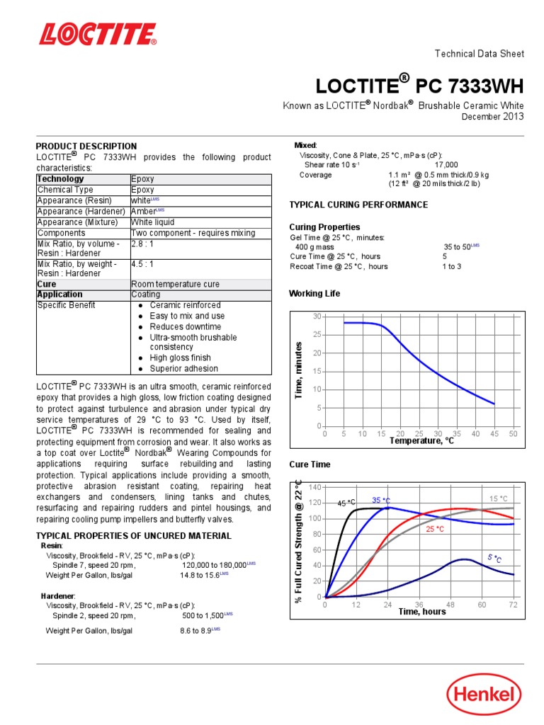 Loctite PC 7333WH | PDF | Epoxy | Viscosity