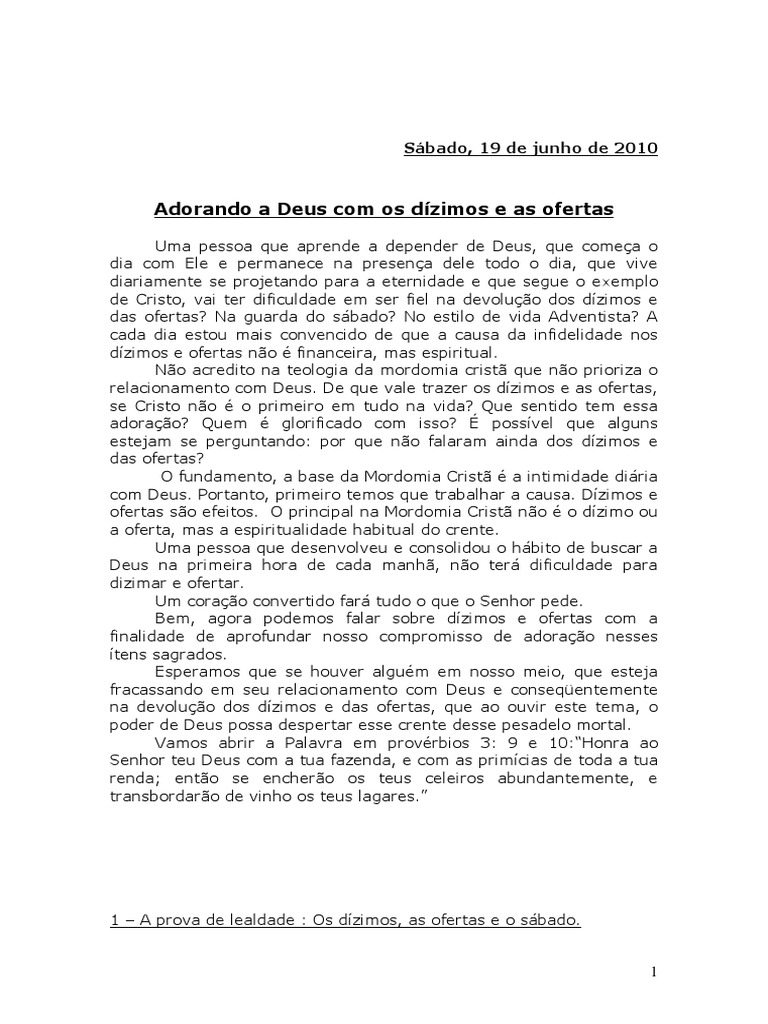 08 S Bado | PDF | Dízimo | Shabat