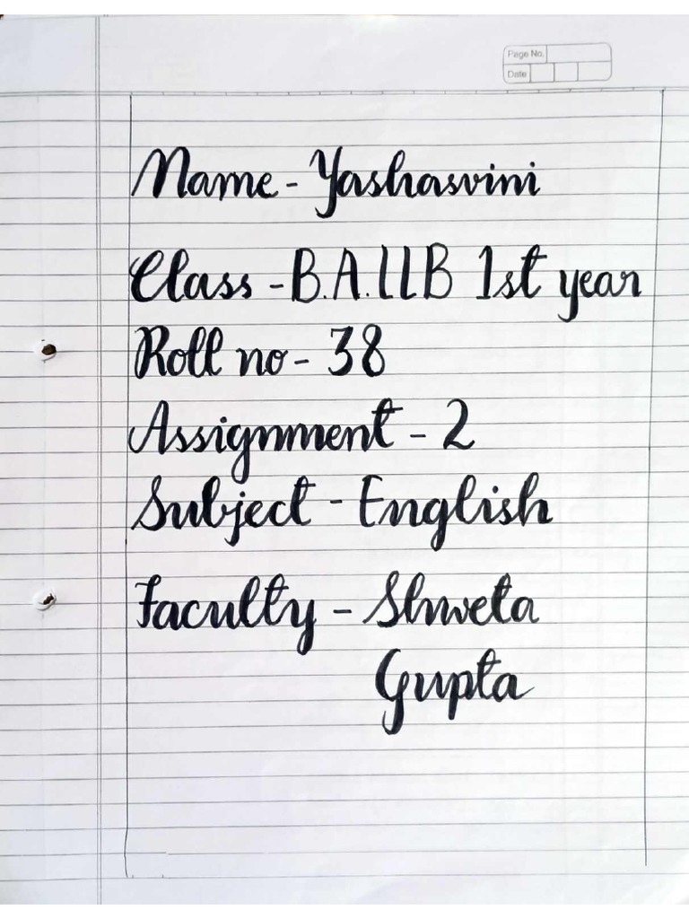 English Assignment BALLB 1 | PDF