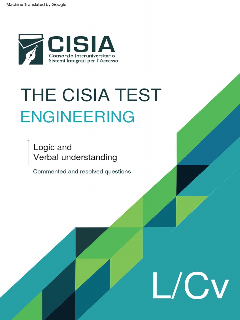 Il Test CISIA INGEGNERIA - Logic and Reading English Translation | PDF ...