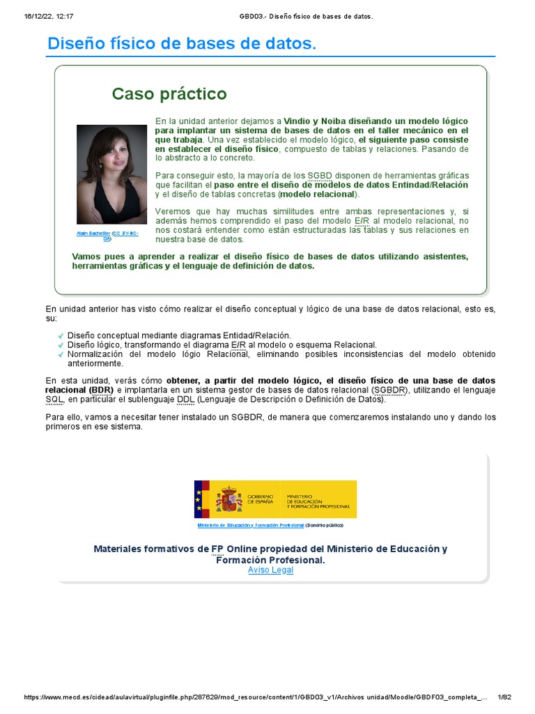 GBD03. - Diseño Físico de Bases de Datos | PDF | Mi sql | Bases de datos