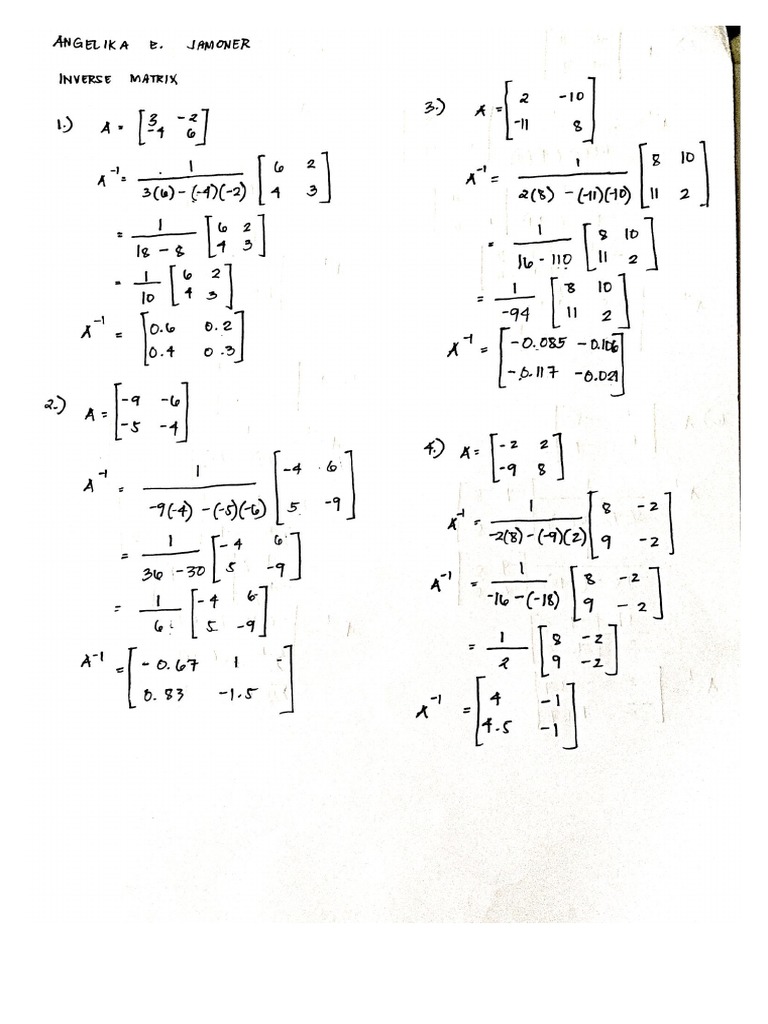 Inverse Matrix | PDF