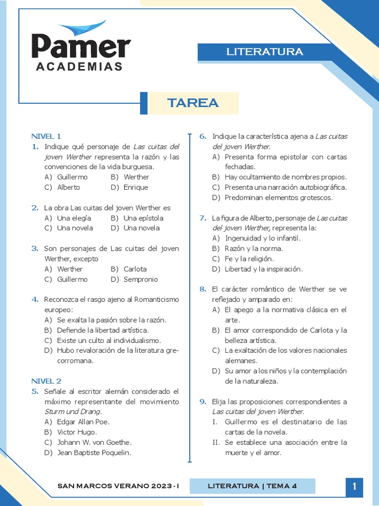 Características de "Las cuitas del joven Werther" | PDF | Las penas del ...