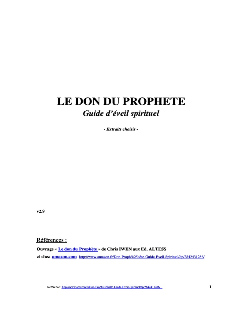 Le Don Du Prophete Chris Iwen | PDF | Dieu | Spiritualité