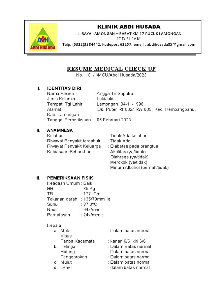 Resume Hasil MCU | PDF